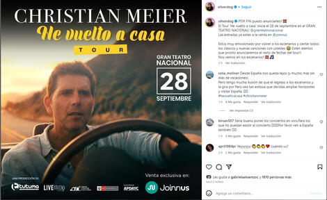 Entradas Christian Meier en Perú 2023: cuándo salen a la venta, cómo comprar y cuál es su precio ...