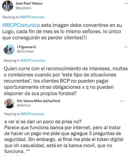 BCP en Twitter: entidad financiera reporta caída de sus aplicaciones ...