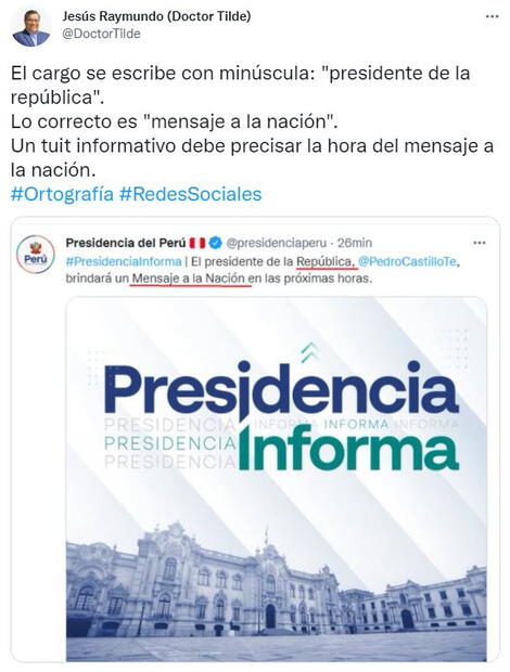 Twitter viral: Doctor Tilde expone errores ortográficos de presidencia ...
