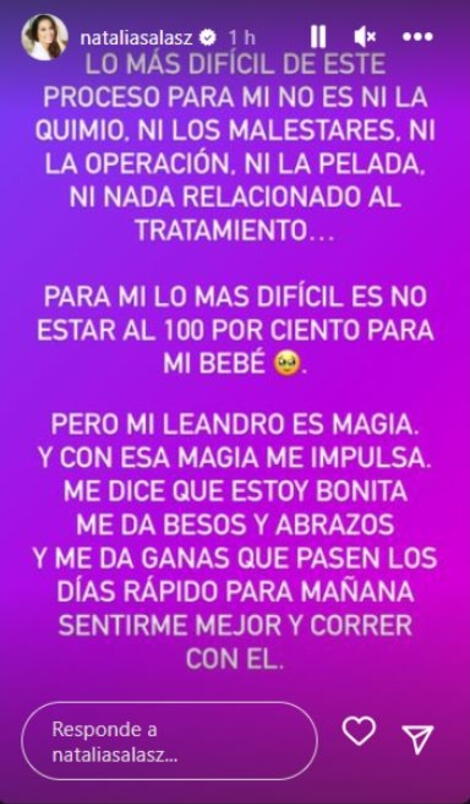 Natalia Salas, Instagram revela qué es lo más difícil en el proceso de cáncer de mama, foto | El ...