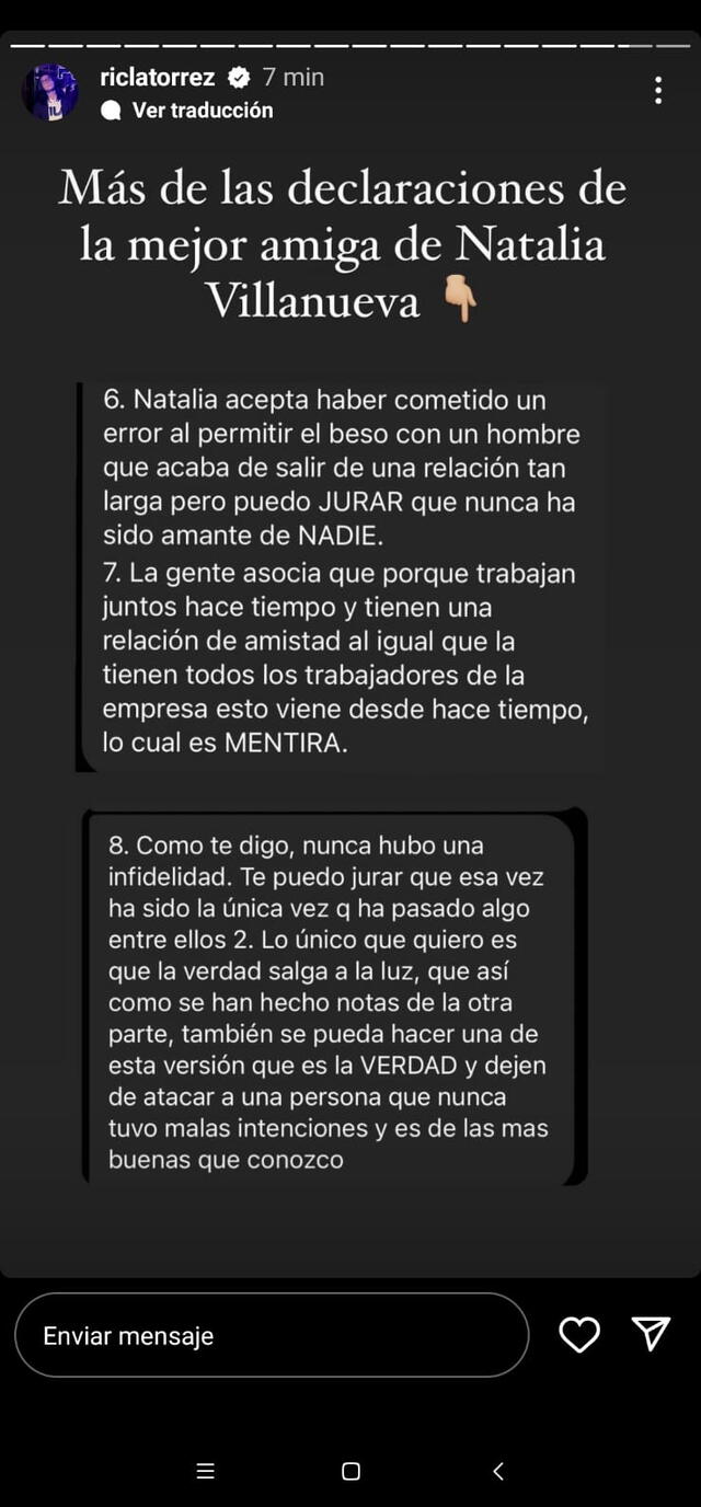 Natalia Villanueva, mujer que besó esposo de Natalia Merino, Sebastián Guerrero da su versión de ...