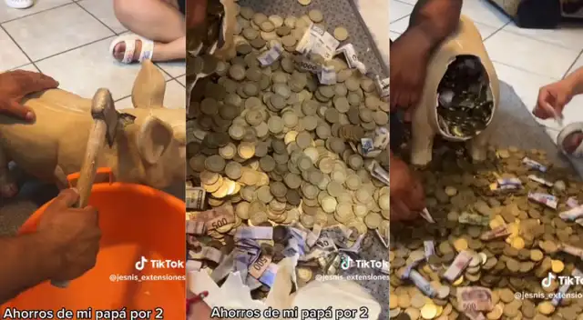 TikTok viral: Padre de familia rompe el “Chanchito” y se sorprende al ...