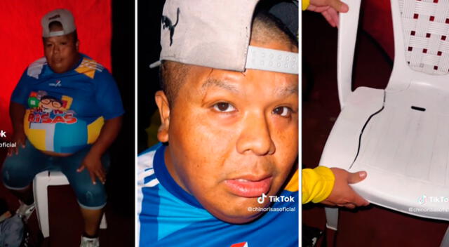 Video viral: Mayimbú rompe una silla por sobrepeso y el Chino Risas se burla en TikTok | El Popular