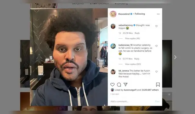 The Weeknd sorprende con transformación en su rostro tras nueva canción ...