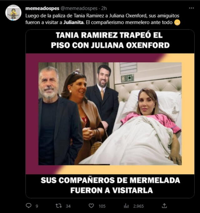 Juliana Oxenford y su 'bronca' con Tania Ramírez revientan redes a ...